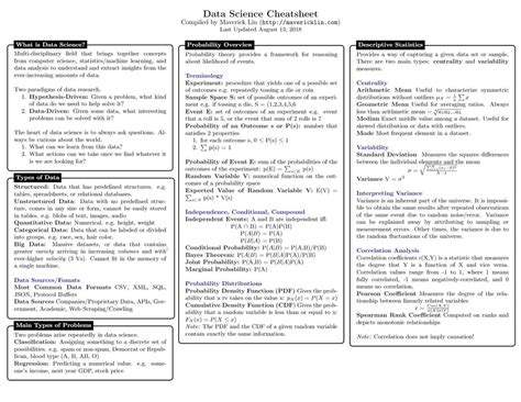 statistics final cheat sheet