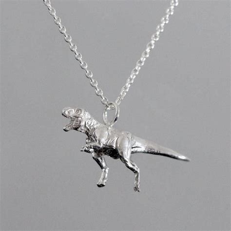 Sterling Silver D T Rex Necklace Jurassic Park Jurassic World
