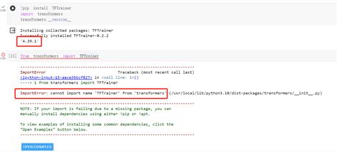 Python ImportError Cannot Import Name TFTrainer From Transformers