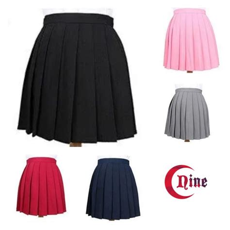 Saia De Pregas Plissada Colegial Preta Rosa Cinza Vermelho Azul