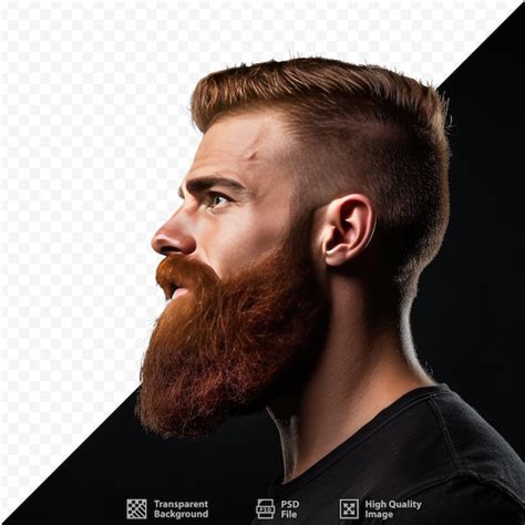 Un Hombre Con Barba Y Bigote Se Para Frente A Un Fondo Negro Archivo