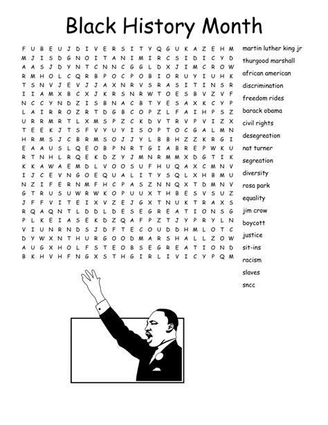 Black History Month Word Search Printable