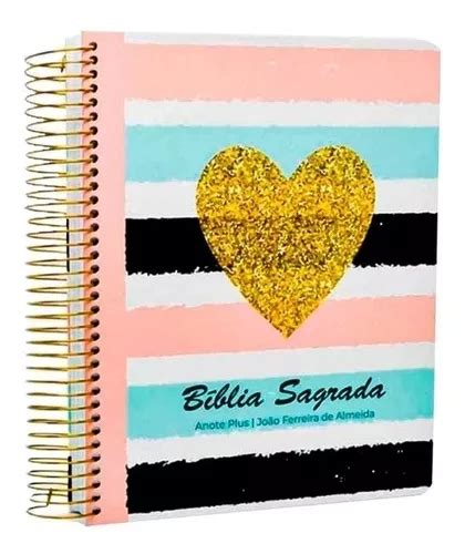 B Blia Anote Rc Plus Letra Grande Espiral Listrada Cora O Frete Gr Tis