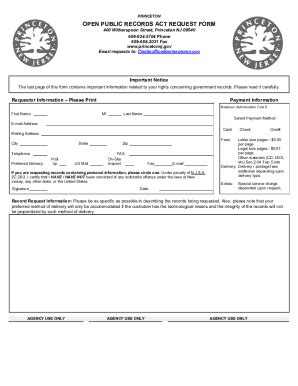 Open Public Records Act Request Form Fill Online Printable Fillable