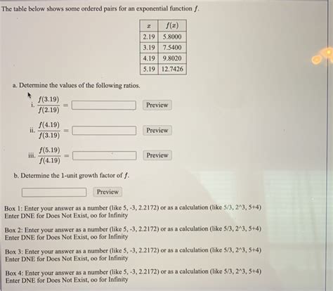 solved the table below shows some ordered pairs for an