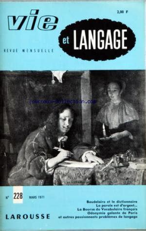 Amazon Fr VIE ET LANGAGE No 228 Du 01 03 1971 SOMMAIRE