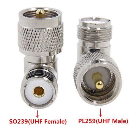 GetUSCart PL259 Right Angle 2 Pack UHF Male To Female RF Coax