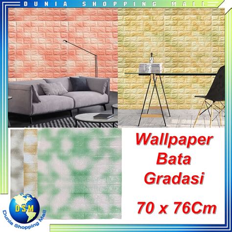 Jual DSM Wallpaper Dinding Foam 3D Motif Batu Bata Corak Ukuran 76 X 70