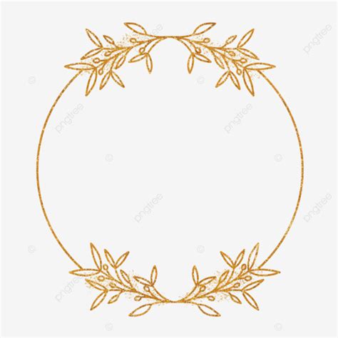 Marco De Brillo Dorado Circular PNG Círculo De Oro Hoja Brillo