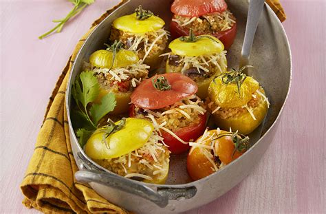 Tomates farcies veggies au râpé végétal saveur Mozzarella Nurishh A