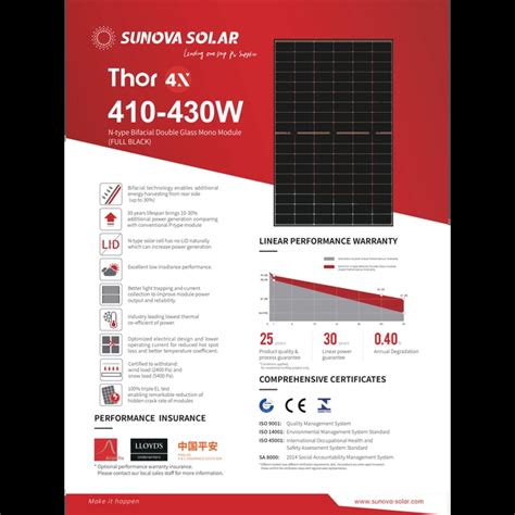 Sunova Solar Соларен панел 420W N Type Bifacial merXu