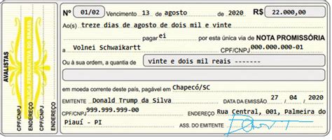 Exemplo De Como Preencher Nota Promissoria Novo Exemplo