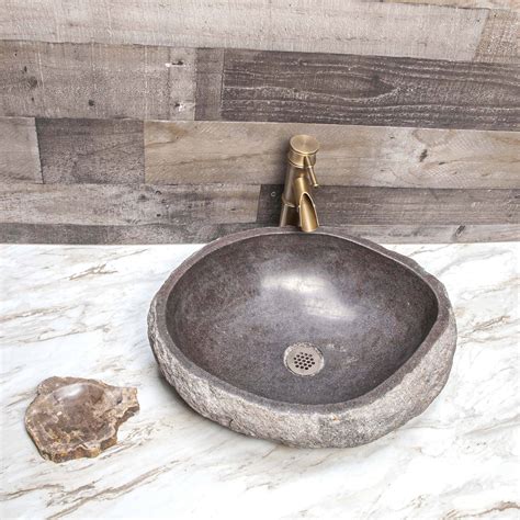 River Stone Vessel Sink Bathroom Fixtures Decora Loft