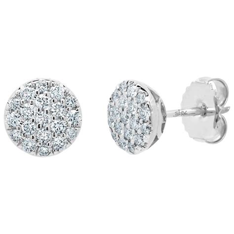 White Gold Stud Earrings With Diamonds For Sale At 1stDibs