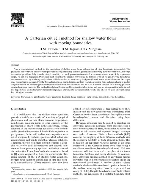 pdf a cartesian cut cell method for shallow water flows with moving boundaries