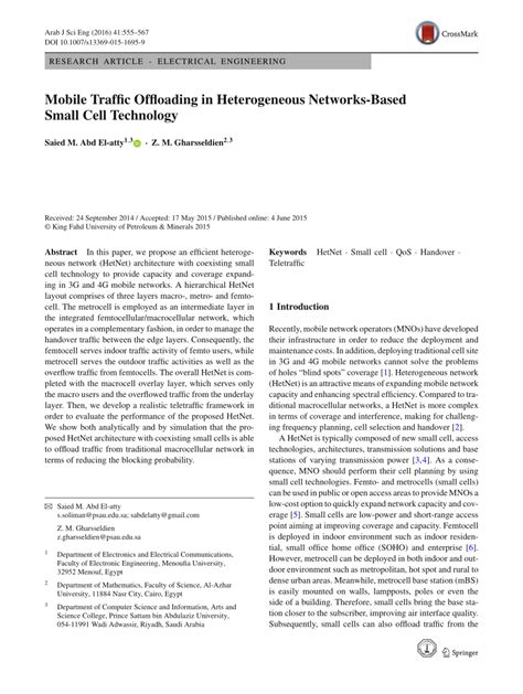 pdf mobile traffic offloading in heterogeneous networks based small cell technology