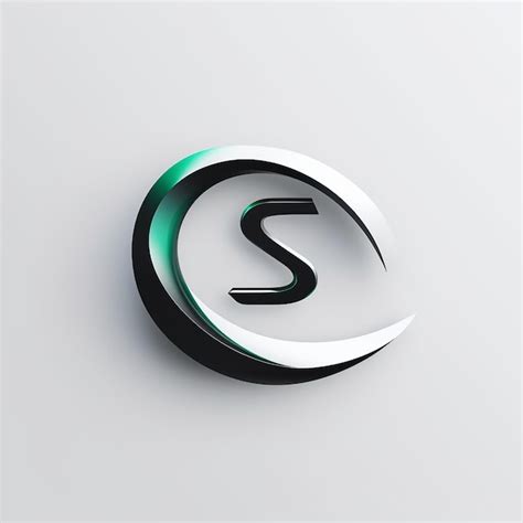 Criar Um Logotipo Futurista Minimalista 3d Letra S Preto Branco Verde