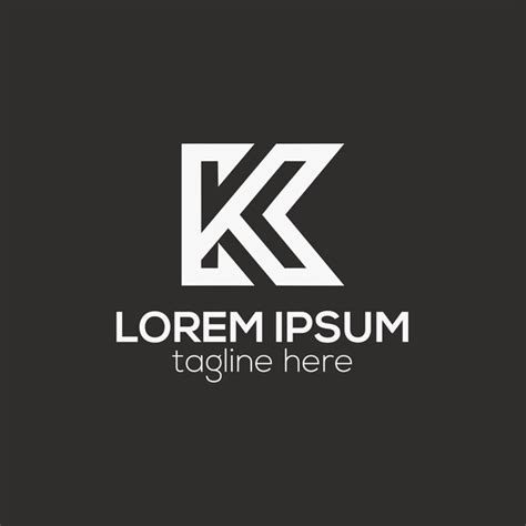 Logotipo de letra k criativo linha mínima conceito de logotipo de letra