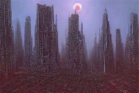 KREA AI Hanoi Cityscape By HR Giger And Zdzislaw Beksinski