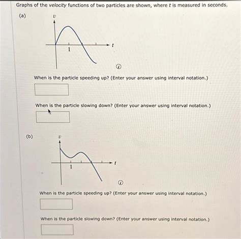 Solved Graphs Of The Velocity Functions Of Two Particles Are Chegg