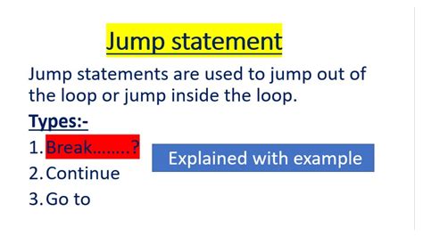 Jump Statements In C Break Statement In C Loop Control
