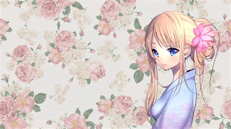 Hintergrundbilder Anime M Dchen Traditionelle Kleidung Blond Blaue