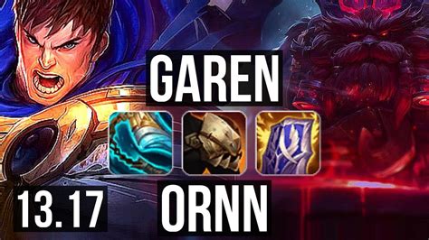 GAREN Vs ORNN TOP 1400 Games 11 3 12 Legendary Rank 10 Garen