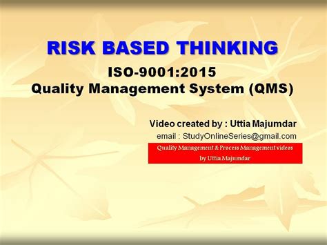 risk based thinking iso 9001