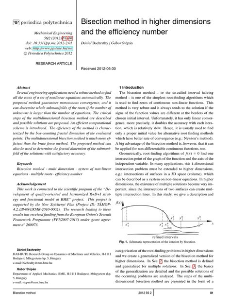 bisection method in multiple dimensions pdf numerical analysis equations