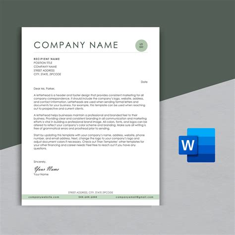Letterhead Template Modern And Professional Letterhead Microsoft Word
