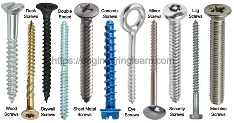 Different Types Of Screws And Nuts