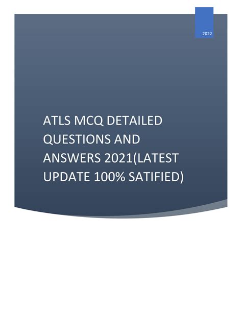 Solution Atls Mcq Detailed Questions And Answers Latest Update