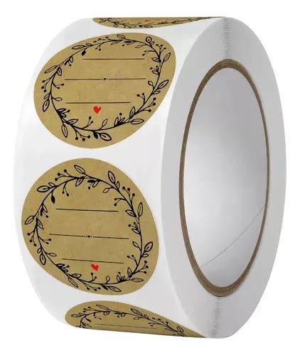500 Etiquetas Adhesivas De Papel Kraft De 1 Pulgada 2 5 Cm Cuotas Sin