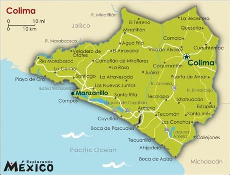 Estado de Colima México México Colima Mapa de mexico