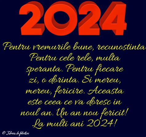 Imagine cu 2024 La mulți ani 2024 Felicitari de anul nou 2024