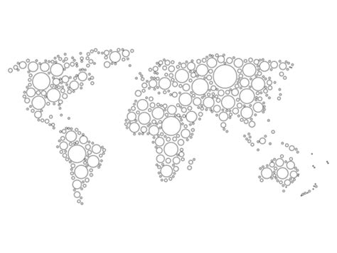 Vector Illustration Of Rainbow Dots Mosaic World Map Wallpaper On A