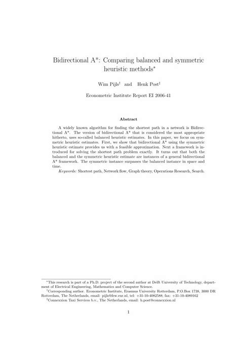 pdf bidirectional a comparing balanced and symmetric heuristic methods dokumen tips
