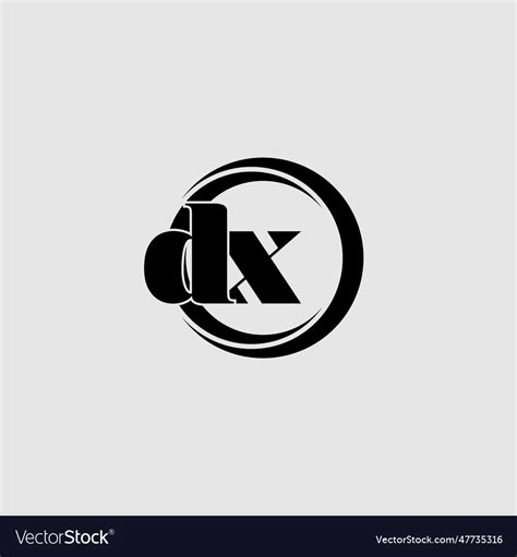 Letters Dx Simple Circle Linked Line Logo Vector Image