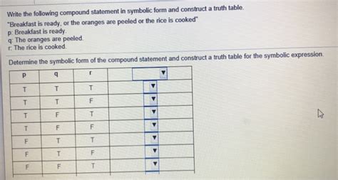 solved write the compound statement in symbolic form and