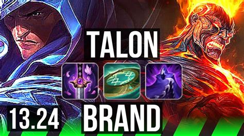 Talon Vs Brand Jng Rank Talon Quadra Solo Kills Legendary