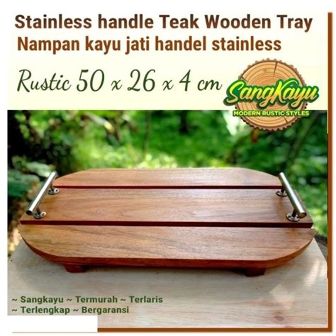 Jual Nampan Kayu Jati Premium Quality 50x26x4 Teak Wooden Tray Nampan