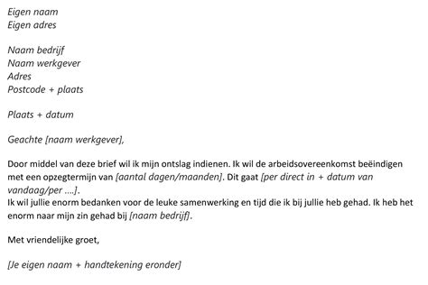 Ontslagbrief Schrijven