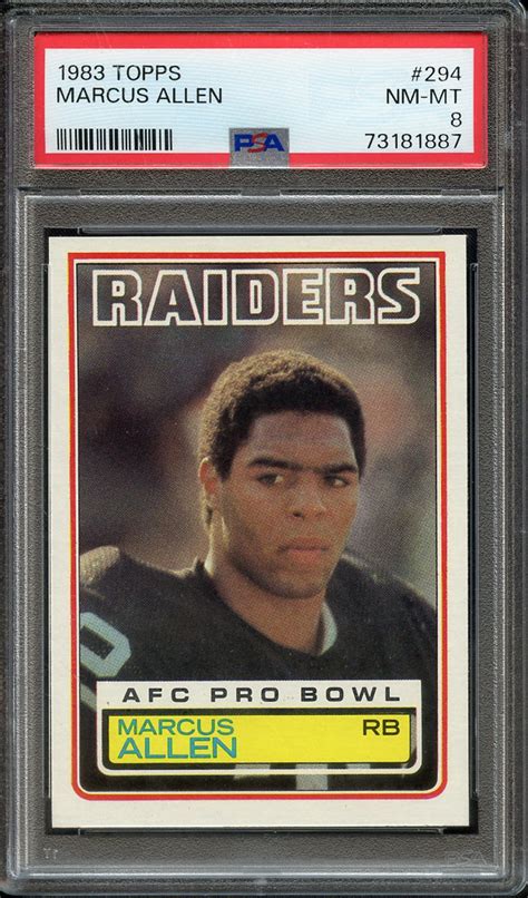Lot Detail 1983 TOPPS 294 MARCUS ALLEN PSA NM MT 8