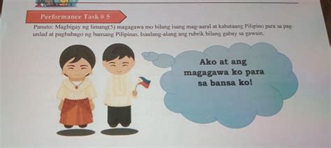 Performance Task 5 Panuto Magbigay Ng Limang 5 Magagawa Mo Bilang