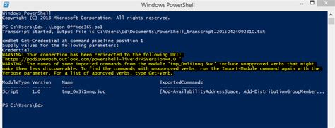 mirazon powershell with office 365 getting connected mirazon