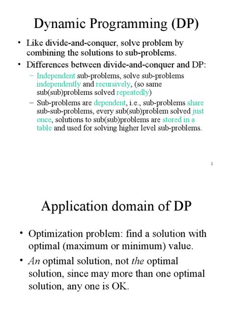 an introduction to dynamic programming optimization problems recursive solutions optimal