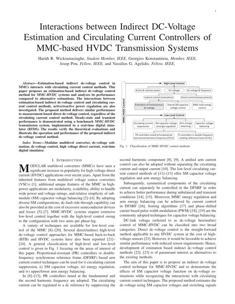 pdf interactions between indirect dc voltage estimation and circulating current controllers of
