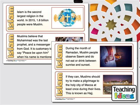 Islam Fact Cards Teaching Ideas