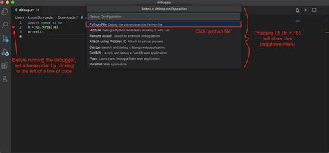 VS Code Dropdown Menu With Python File Option Highlighted