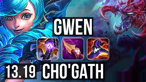 GWEN Vs CHO GATH TOP 6 Solo Kills 600 Games 900K Mastery EUW